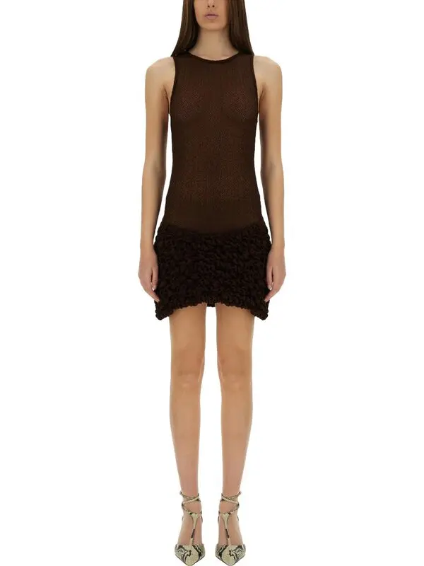 SELIA RICHWOOD Poncik Ruffled Mini Dress - Brown