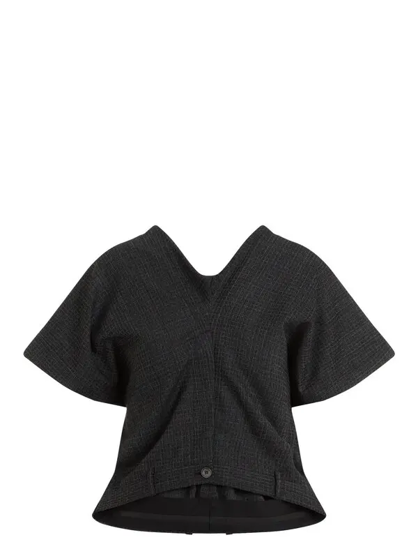 Balenciaga Tailored Wool Top - Black