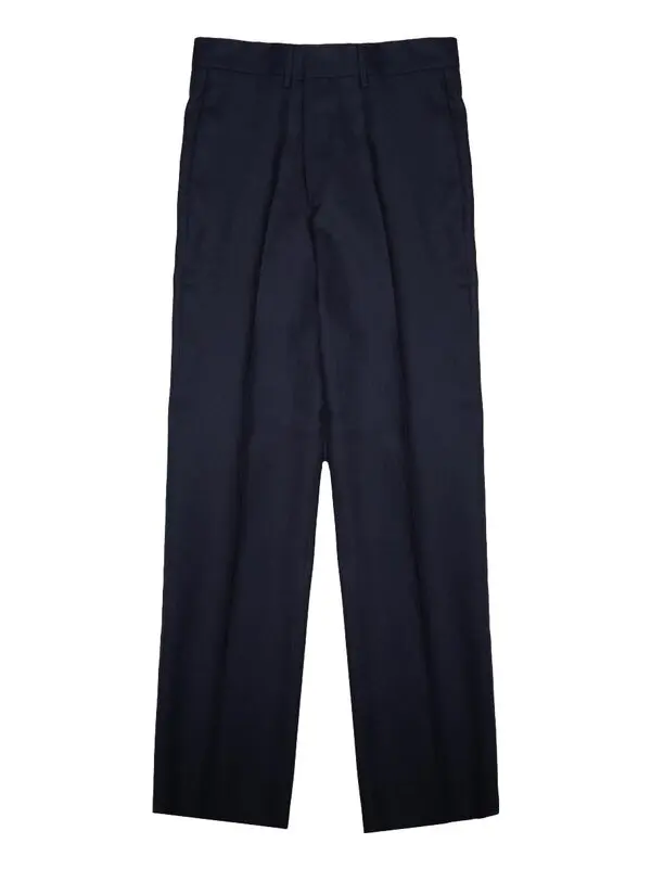 Tagliatore Linen Pleated Tailored Trousers - Blue
