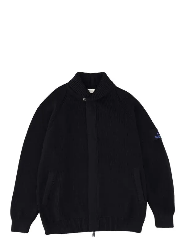 Premiata Virgin Wool Knit Zip Cardigan - Blue