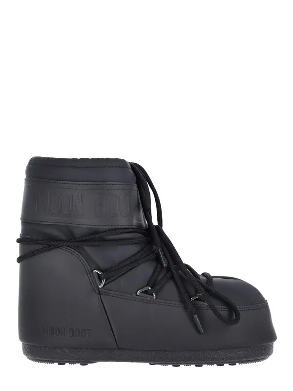 Moon Boot Glitter Lace-up Snow Boots - Black