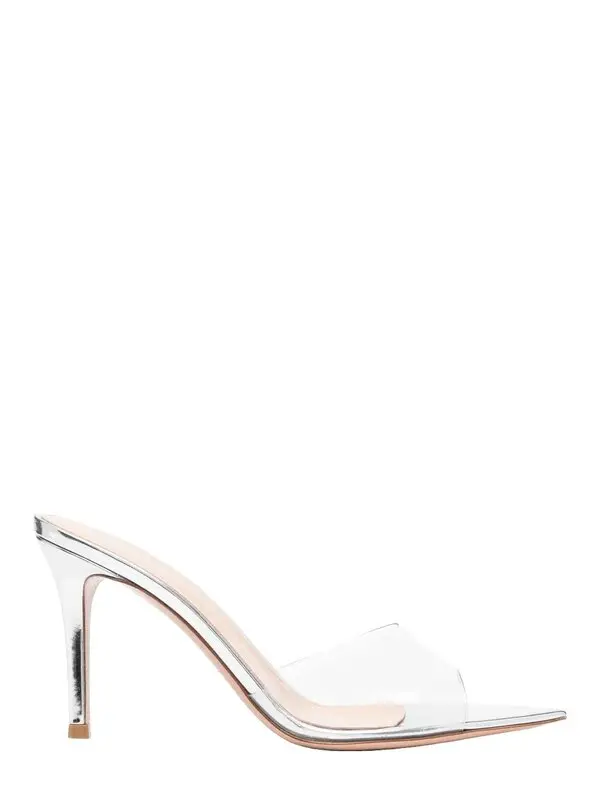 GIANVITO ROSSI Pointed Soft Plexi Sandals With 85mm Heel - Silver