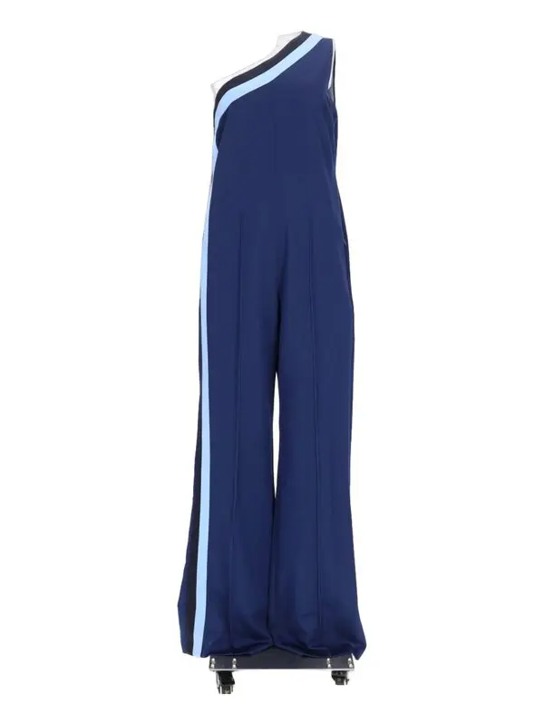 GOLDEN GOOSE One-shoulder Jumpsuit With Contrast Piping - Blue