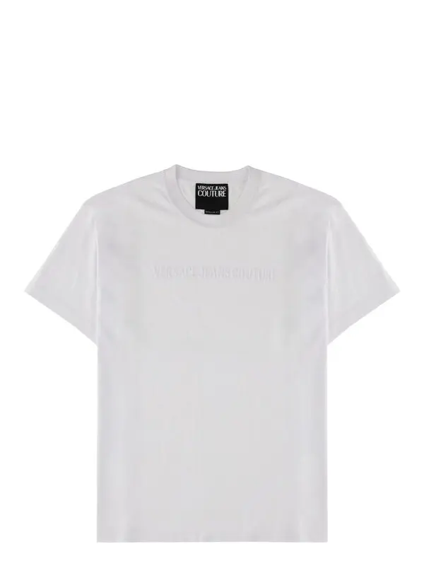 Versace Embroidered Logo Cotton T-shirt - White