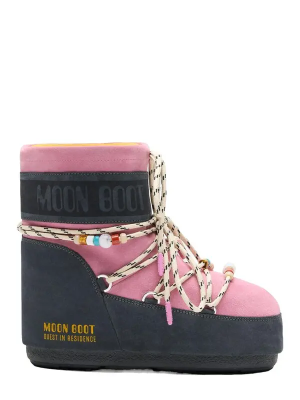 Moon Boot Ambidextrous Boots With Adjustable Laces And Non-slip Outsole - Rosa