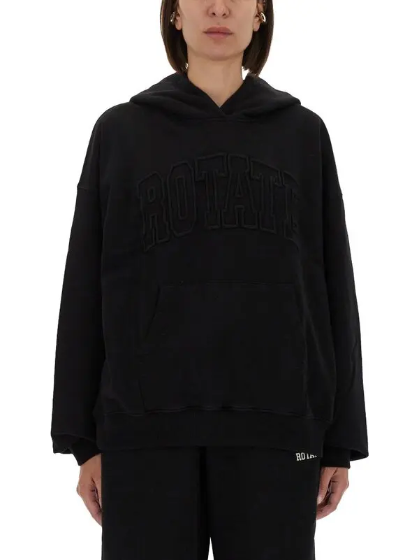 ROTATE BY BIRGER CHRISTENSEN Hooded Sweatshirt With Logo - Black