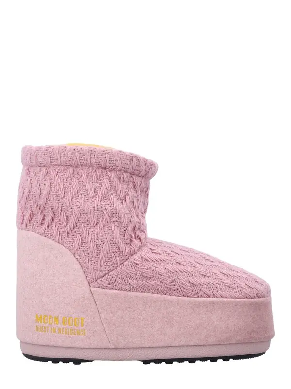 Moon Boot Icon Low Knit Slip-on Boots - Pink