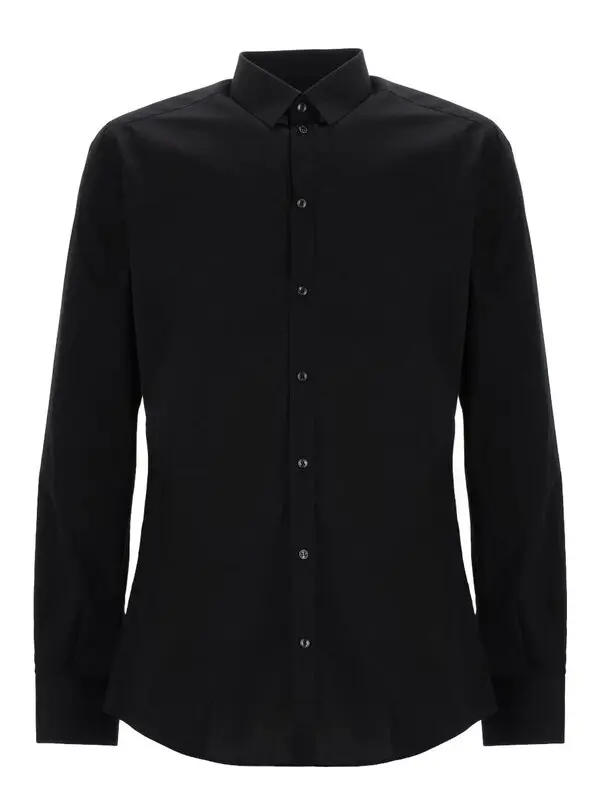 Dolce & Gabbana Classic Stretch Cotton Short Sleeve Shirt For Ss26 - Black