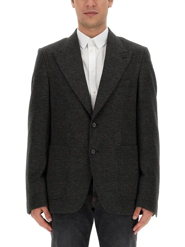Dolce & Gabbana Glen Plaid Stretch Jersey Jacket - Black