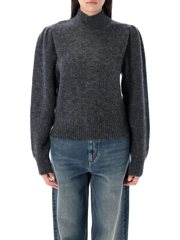 MARANT ETOILE Purdie High Neck Alpaca Blend Sweater - Grey