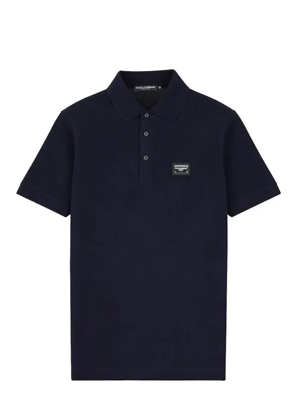 Dolce & Gabbana Polo With Painttch Logo - Blue