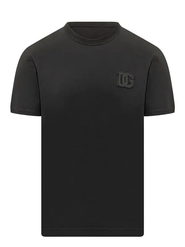 Dolce & Gabbana Embroidered Logo Crewneck T-shirt - Nero