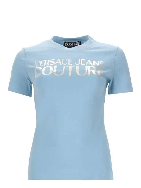 Versace Fitted Logo T-shirt - Azure