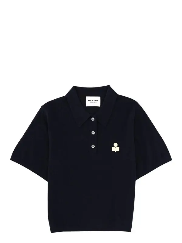 MARANT ETOILE Althea Cotton Blend Polo Shirt - Blue