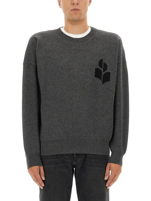 MARANT Logo Detail Sweater - Charcoal