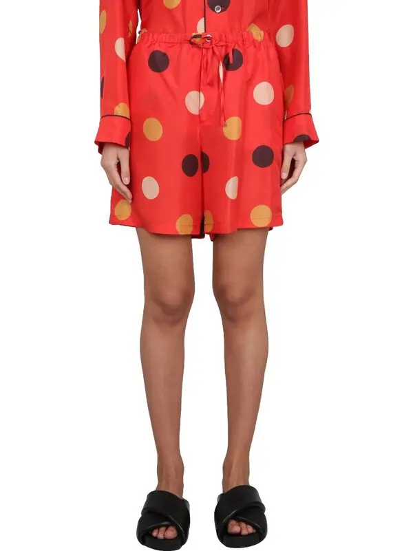 Aspesi Printed Silk Shorts - Orange