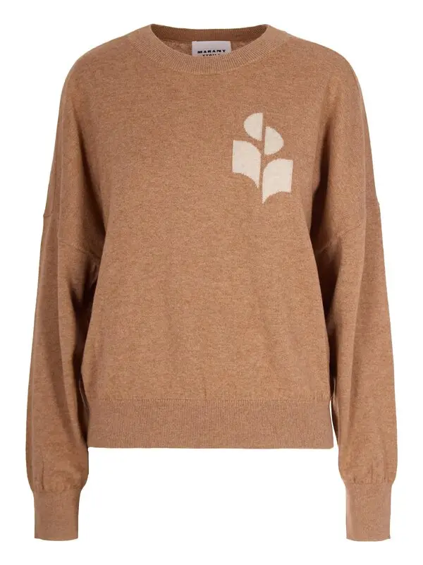 MARANT ETOILE Graphic Crewneck Sweater - Camel