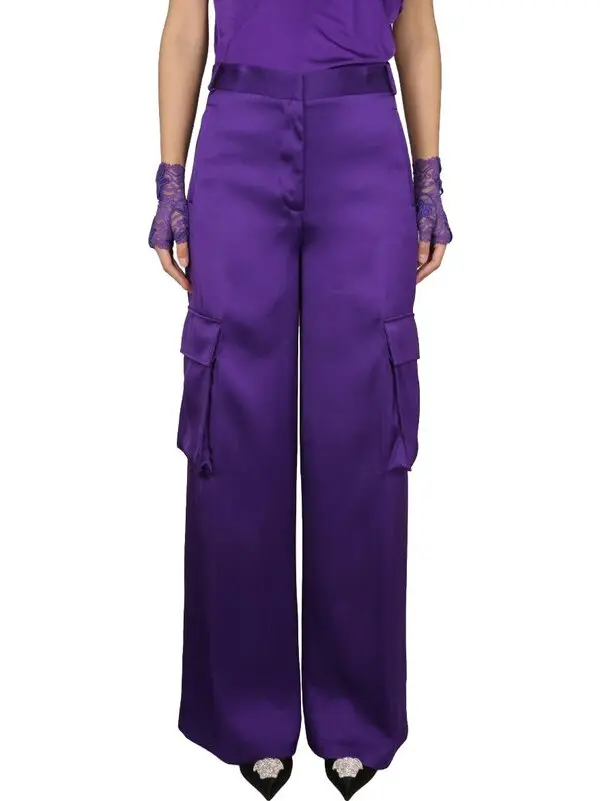 Versace Satin Cargo Pants - Purple