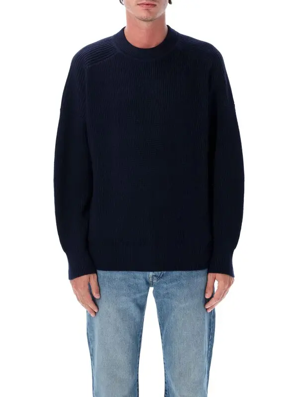 MARANT Textured Crewneck Knit Sweater - Midnight