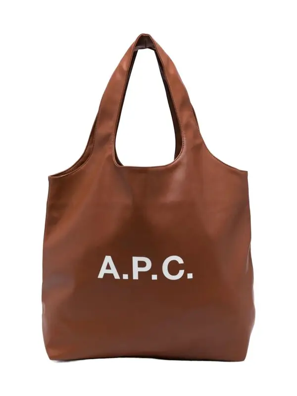 A.p.c. Chic Tote Bag With Top Handles - Marrone