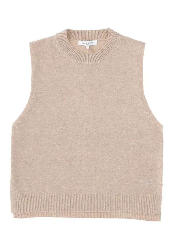 Maison Kitsuné Wool Waistcoat - Beige