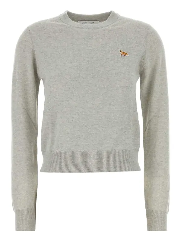 Maison Kitsuné Baby Fox Merino Knit Pullover - Grey