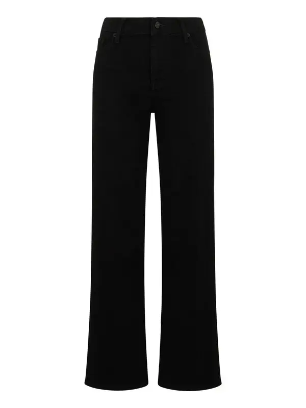 FRAME High-waisted Straight Leg Jeans - Black