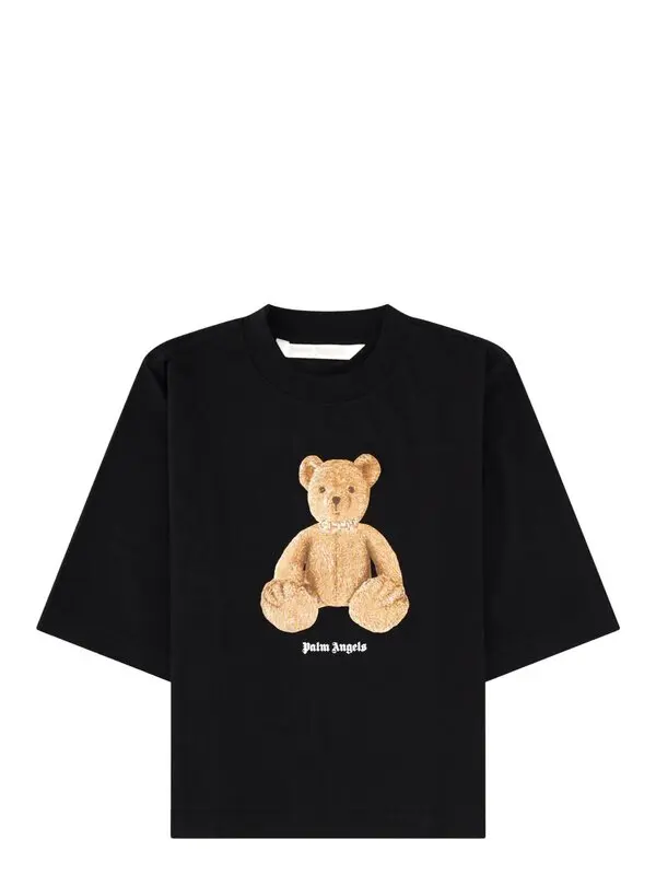 Palm Angels Graphic Bear Cotton T-shirt - Black