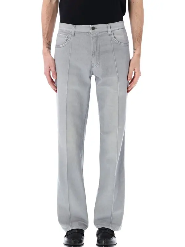 Prada Five-pocket Washed Denim Jeans - Grey