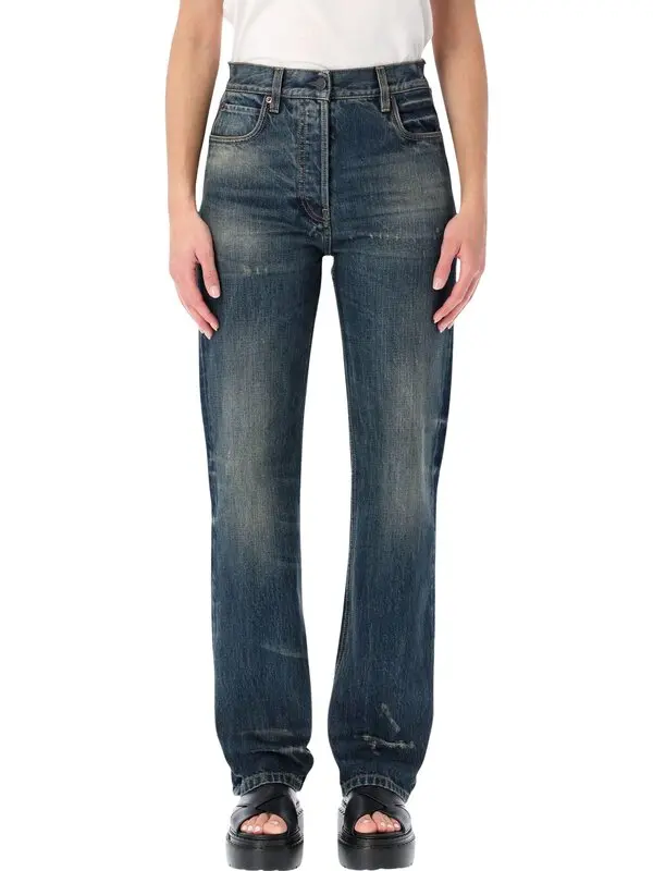 Prada Straight-leg Washed Denim Jeans - Blue