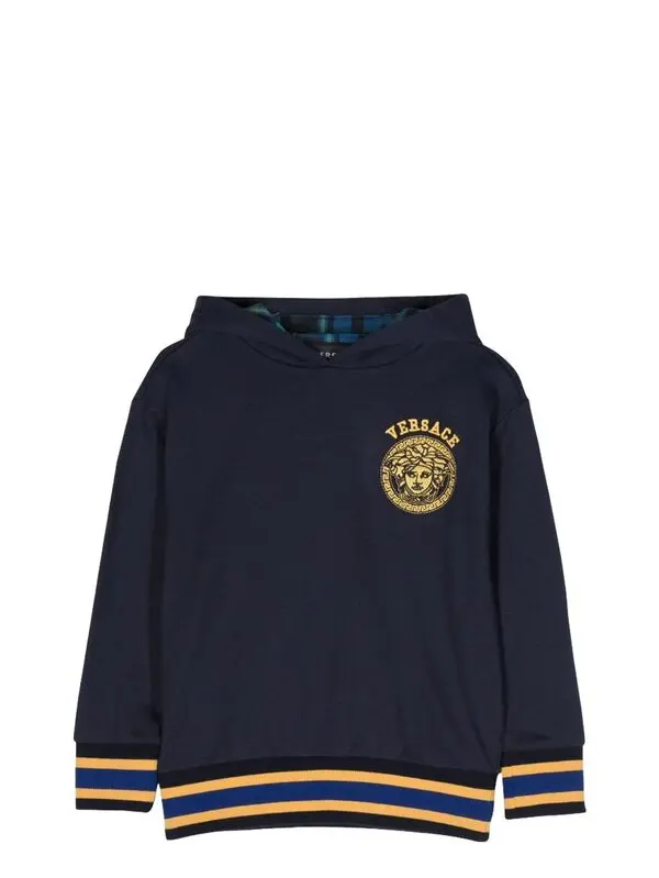 Versace Medusa Jellyfish Tartan Hoodie - Blue