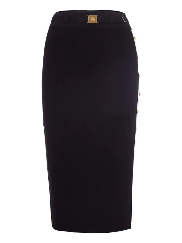 Elisabetta Franchi Belted Mini Skirt - Nero/burro