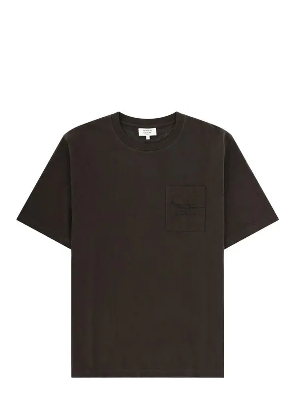 Maison Kitsuné Organic Cotton T-shirt Poetic Vibes For - Brown