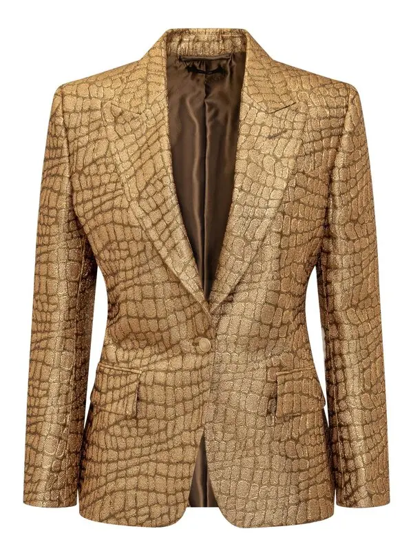 TOM FORD Elevated Jacquard Blazer - Gold