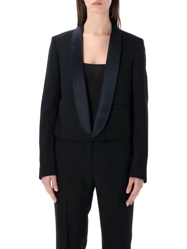 TOM FORD Long Sleeve Shawl Collar Blazer - Black-blue