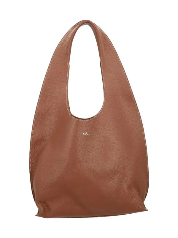 A.p.c. Leather Hobo Tote Bag - Buff