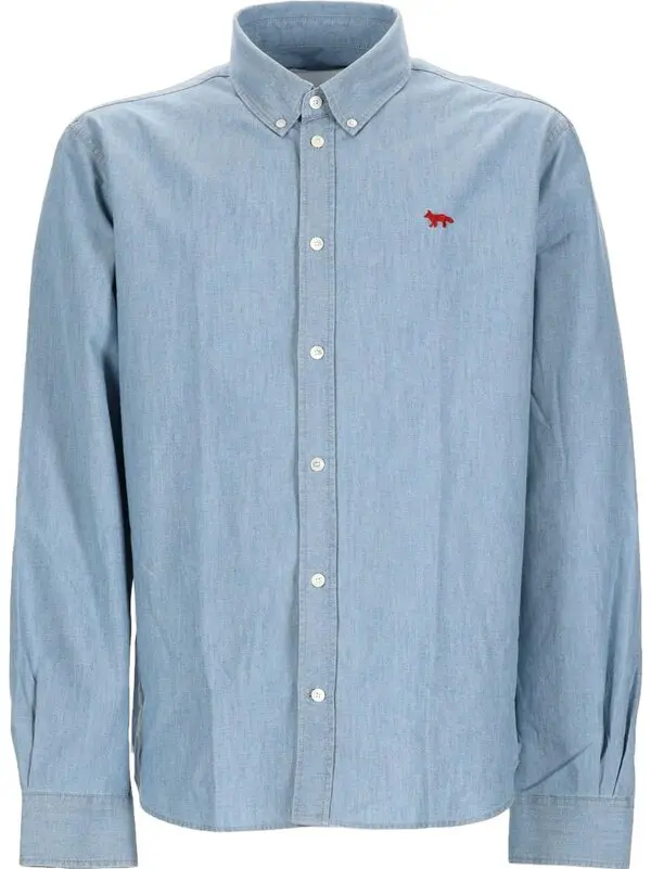 Maison Kitsuné Cotton Shirt Maof Collection - Azure