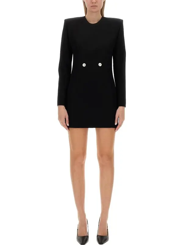 Versace Hourglass Grain-de-poudre Minidress - Black