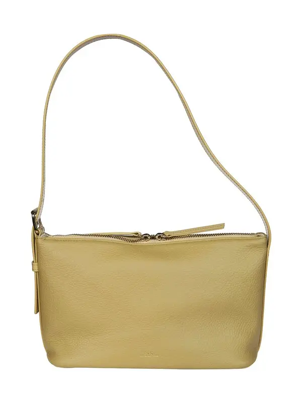 A.p.c. Vera Shoulder Bag In Grained And Smooth Leather - Beige