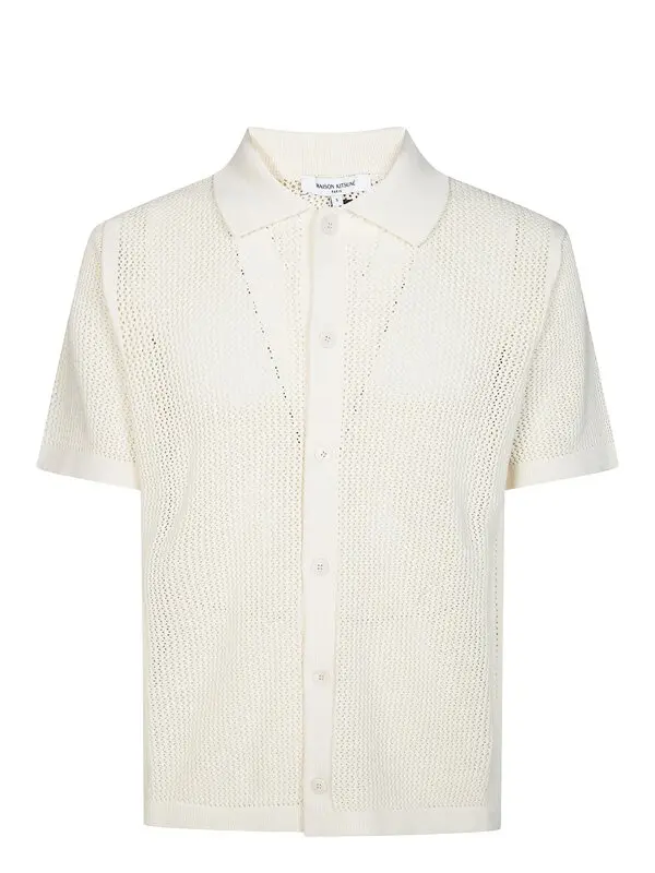 Maison Kitsuné Open-knit Short-sleeve Cardigan - Bianco