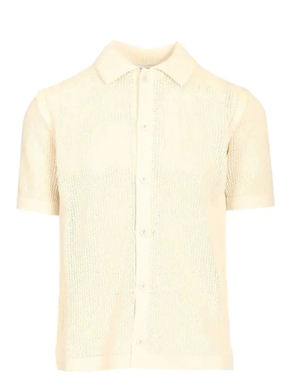Maison Kitsuné Short Sleeve Knit Cardigan - Pureecru