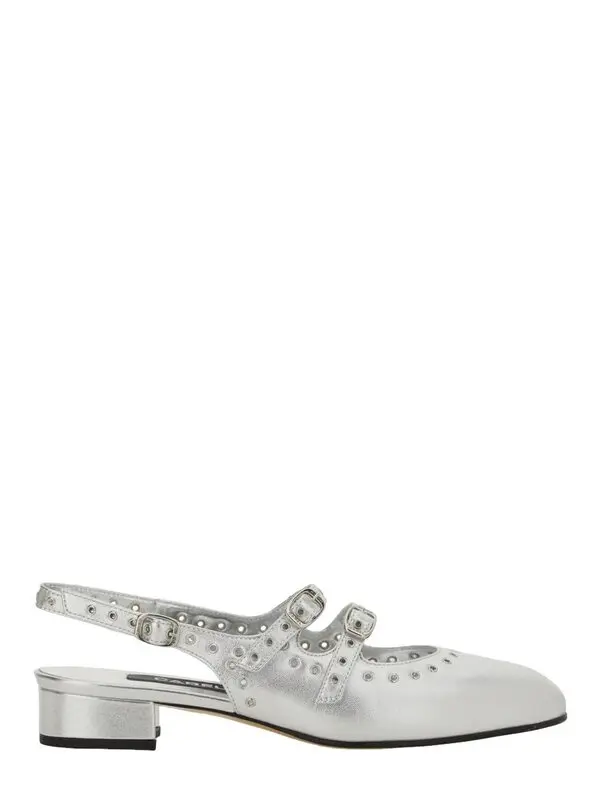 CAREL Mary Jane Slingback "queen" In Metallic Leather - Silver