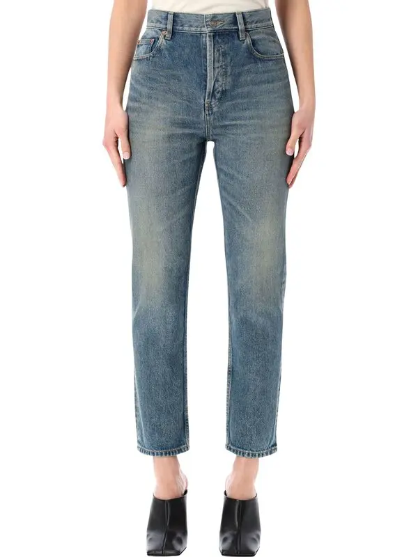 Saint Laurent Slim-fit High-waisted Jeans - Mid Blue