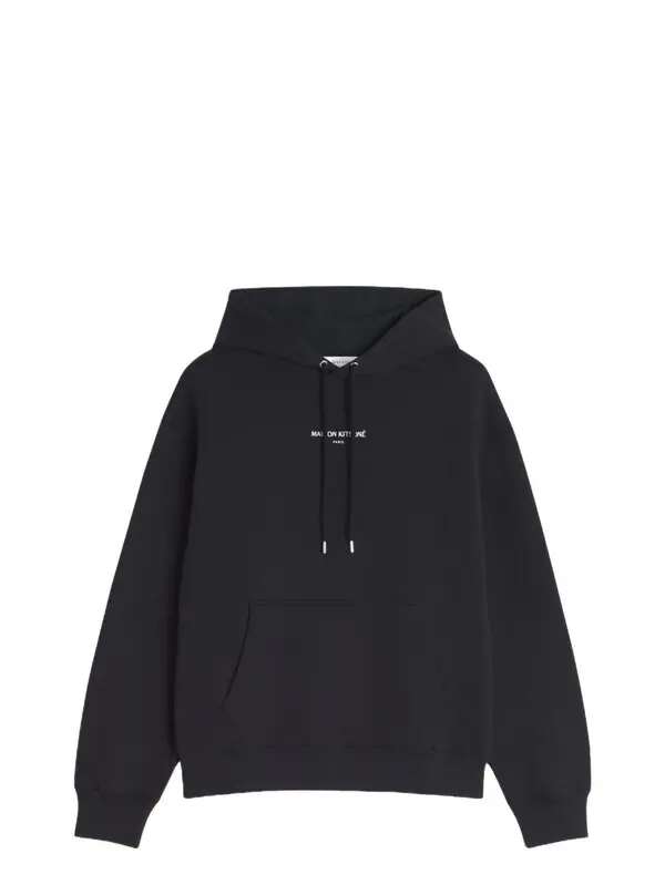 Maison Kitsuné Logo Print Hoodie - Black