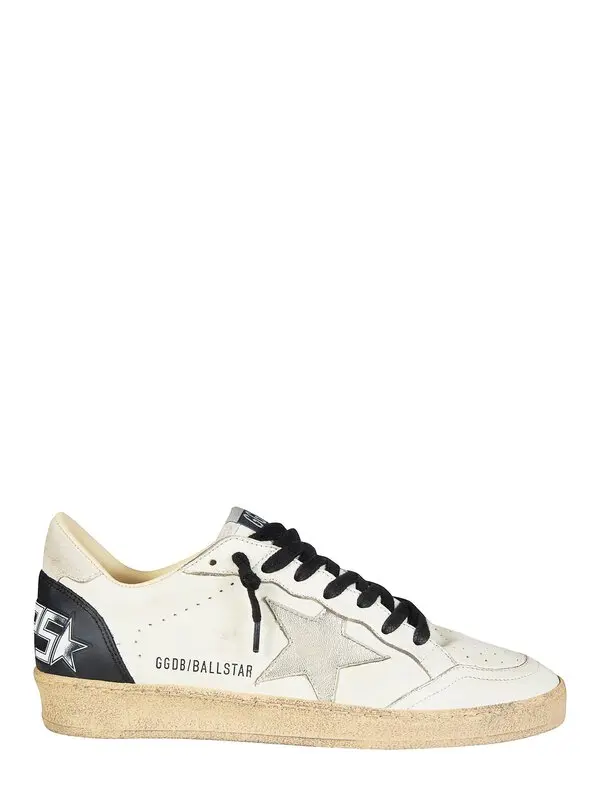 GOLDEN GOOSE Ball Star Leather Sneakers - Bianco