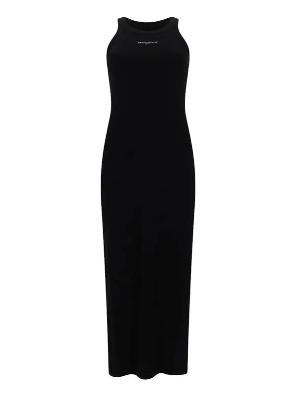 Maison Kitsuné Organic Cotton Ribbed Mini Dress - Black