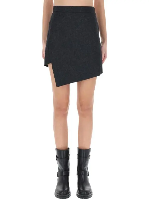 VIVIENNE WESTWOOD Asymmetric Wool-blend Mini Skirt - Grey