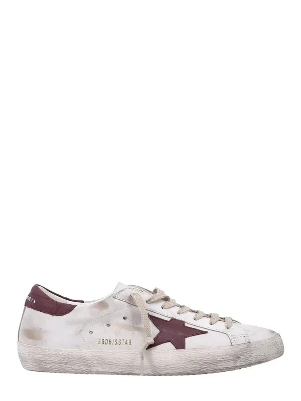 GOLDEN GOOSE Distressed Low-top Sneakers - Claret