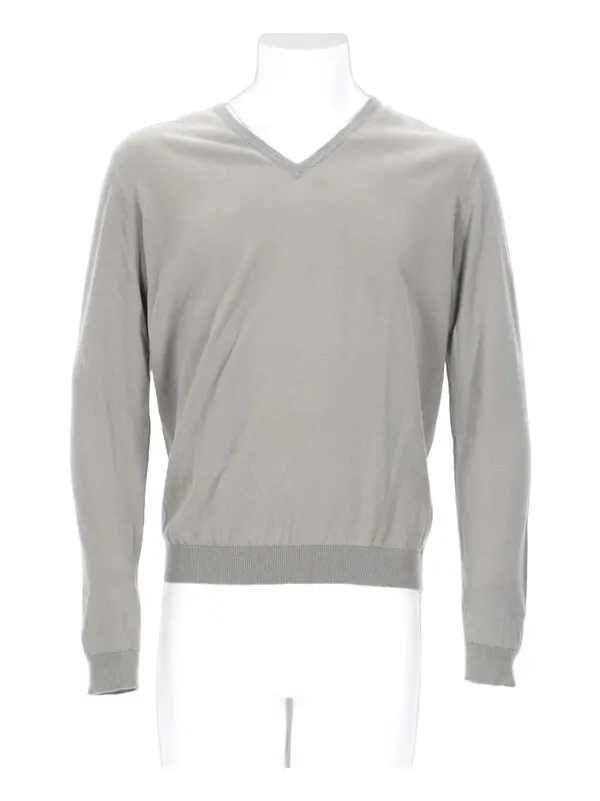 ROBERTO COLLINA V-neck Cotton Sweater - Grey