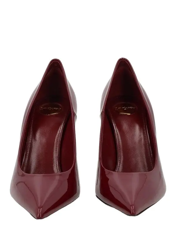 Saint Laurent Pointed Toe Patent Leather Pumps - Bordeaux